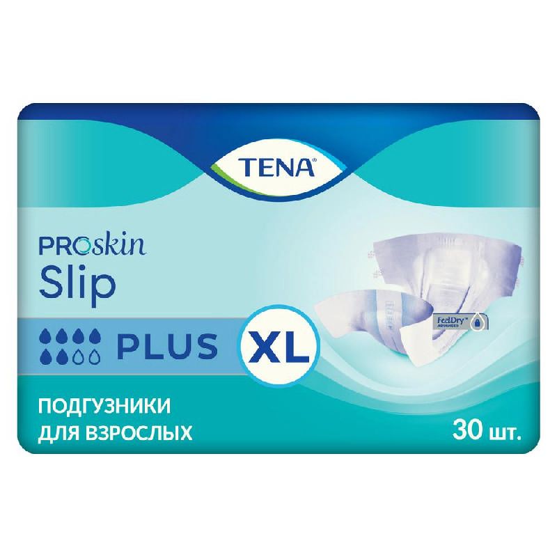 Тена слип плюс подгузники дышащие размер xl 30 шт. купить по цене от ...